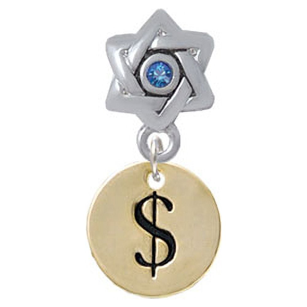 Gold Tone Disc 1/2'' - Symbol - Dollar Sign - $ - Star of David with ...