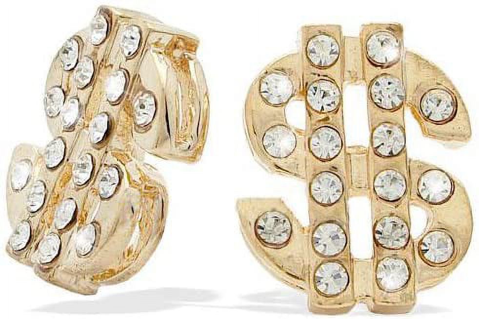 Gold Tone Dollar Sign Earrings - Walmart.com