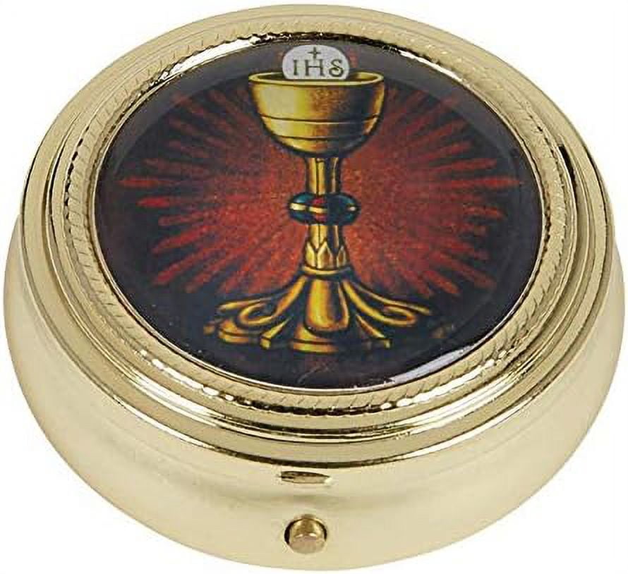 Gold Tone IHS Chalice and Host Communion PYX with Epoxy Lid, 2 1/4 Inch - Walmart.com