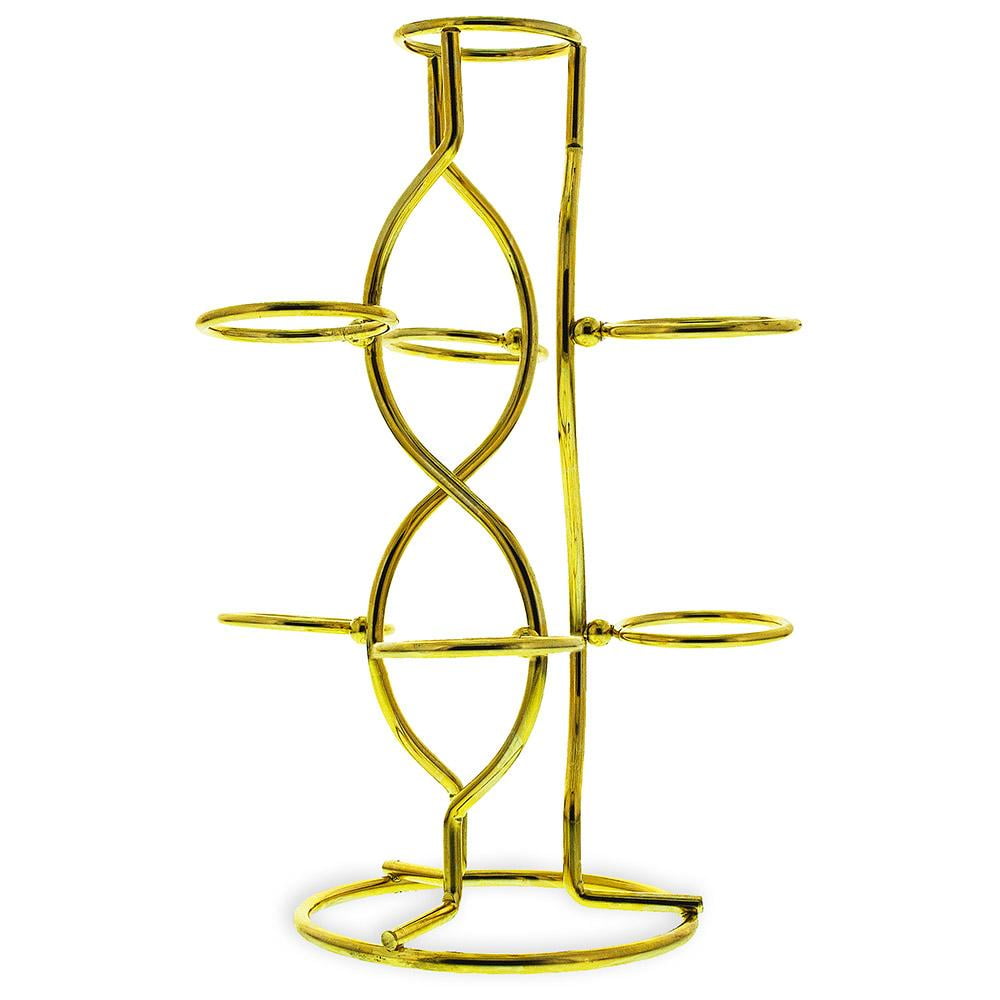 Gold Tone Metal Display Stand - Holds 7 Eggs Spheres 7.5 Inches Tall ...