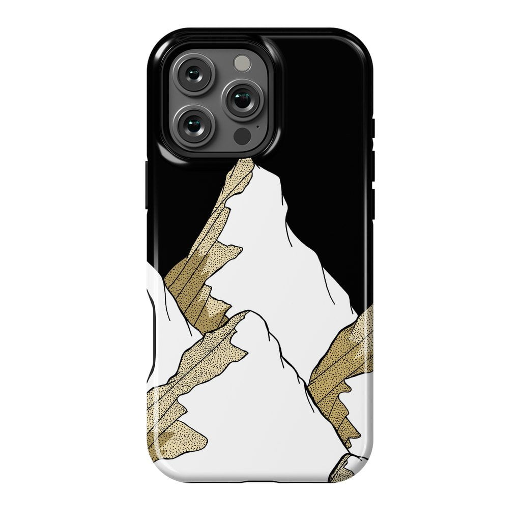 Gold Tone Mountains Scene For iPhone 11 to 17 Pro Max Compatible Phone ...