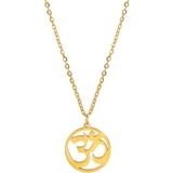 Gold Tone Om Symbol Pendant, Stainless Steel Sacred Sound Aum Necklace ...