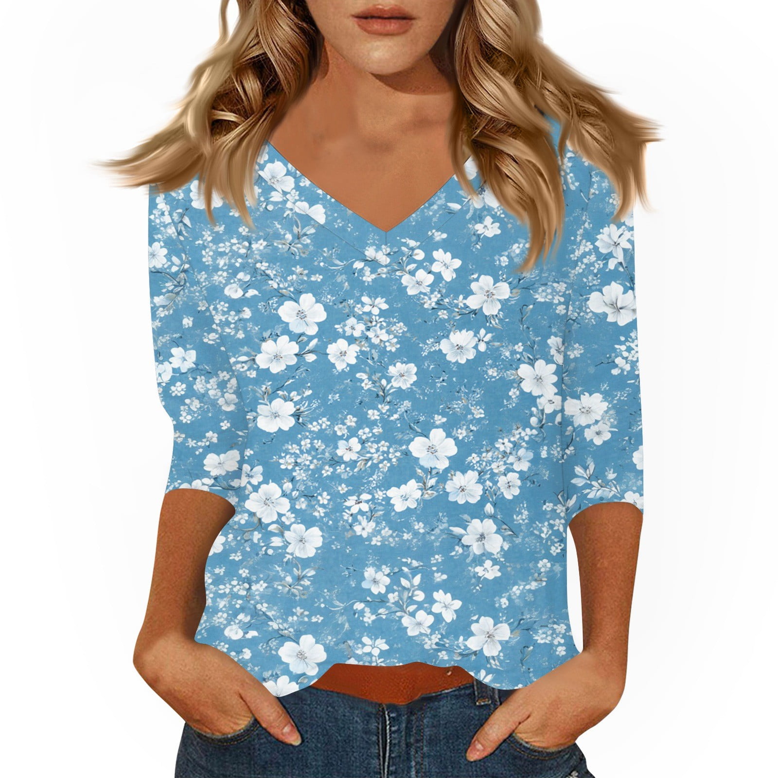 Gold Tops for Women L Sky Blue - Walmart.com