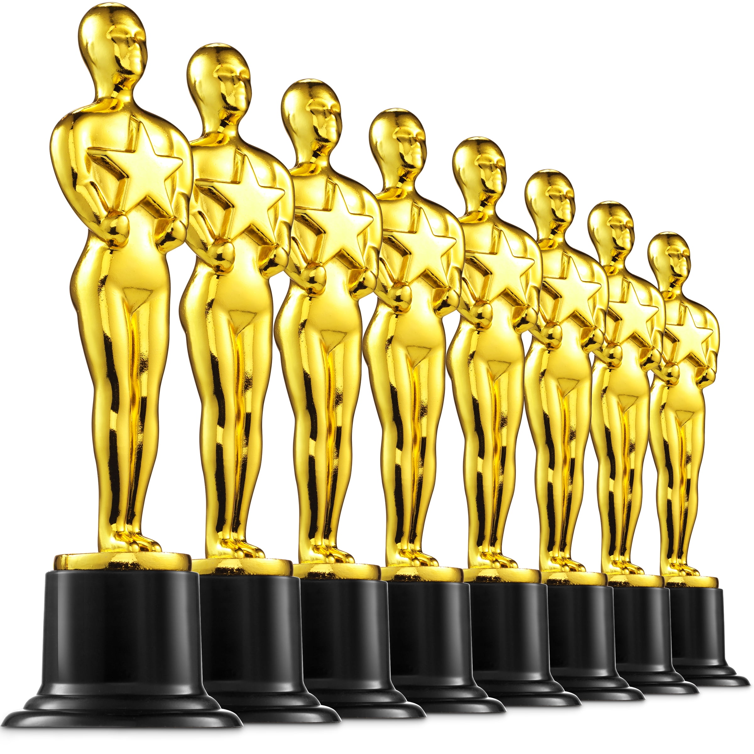 Bedwina Gold Mini Trophy Pack of 12, 6 Inch Tall Plastic Gold Statues ...