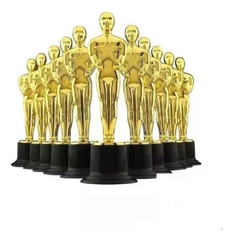 Gold Trophy award Trophies - Pack of 12 Bulk Trophies Golden Statues ...
