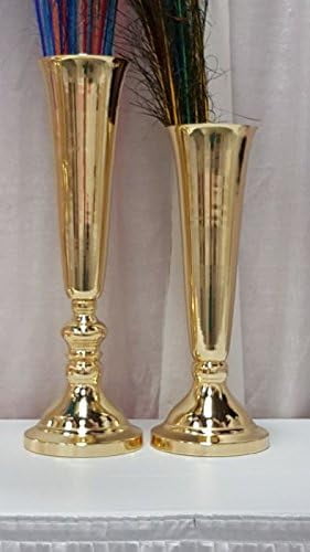 Gold Trumpet Vases Wedding Centerpieces Vase 5 Piece (20") - Walmart.com