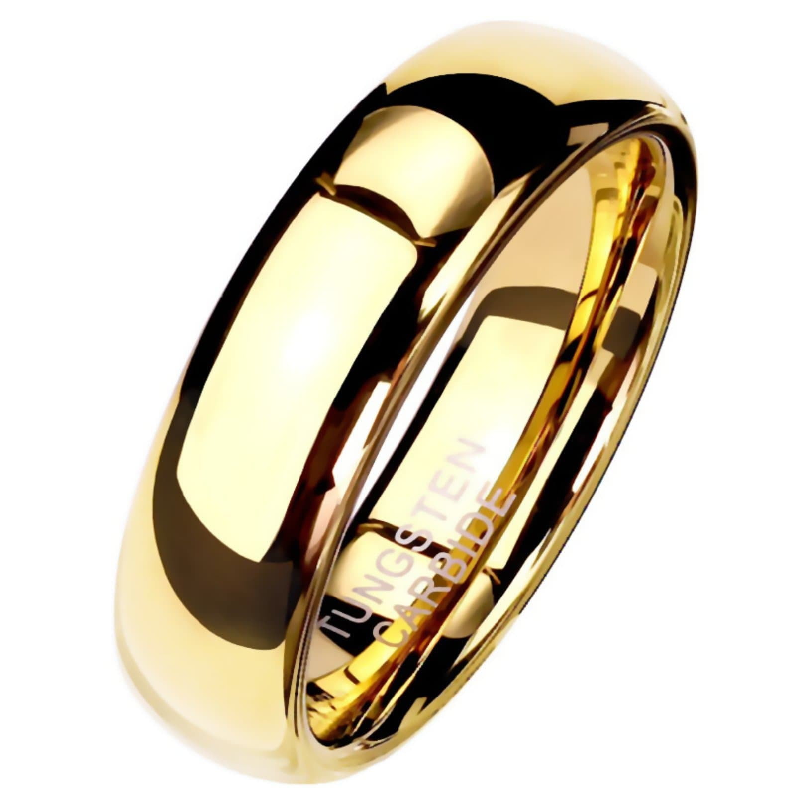 Gold Tungsten Ring 6mm Wedding Band Handfasting - Walmart.com