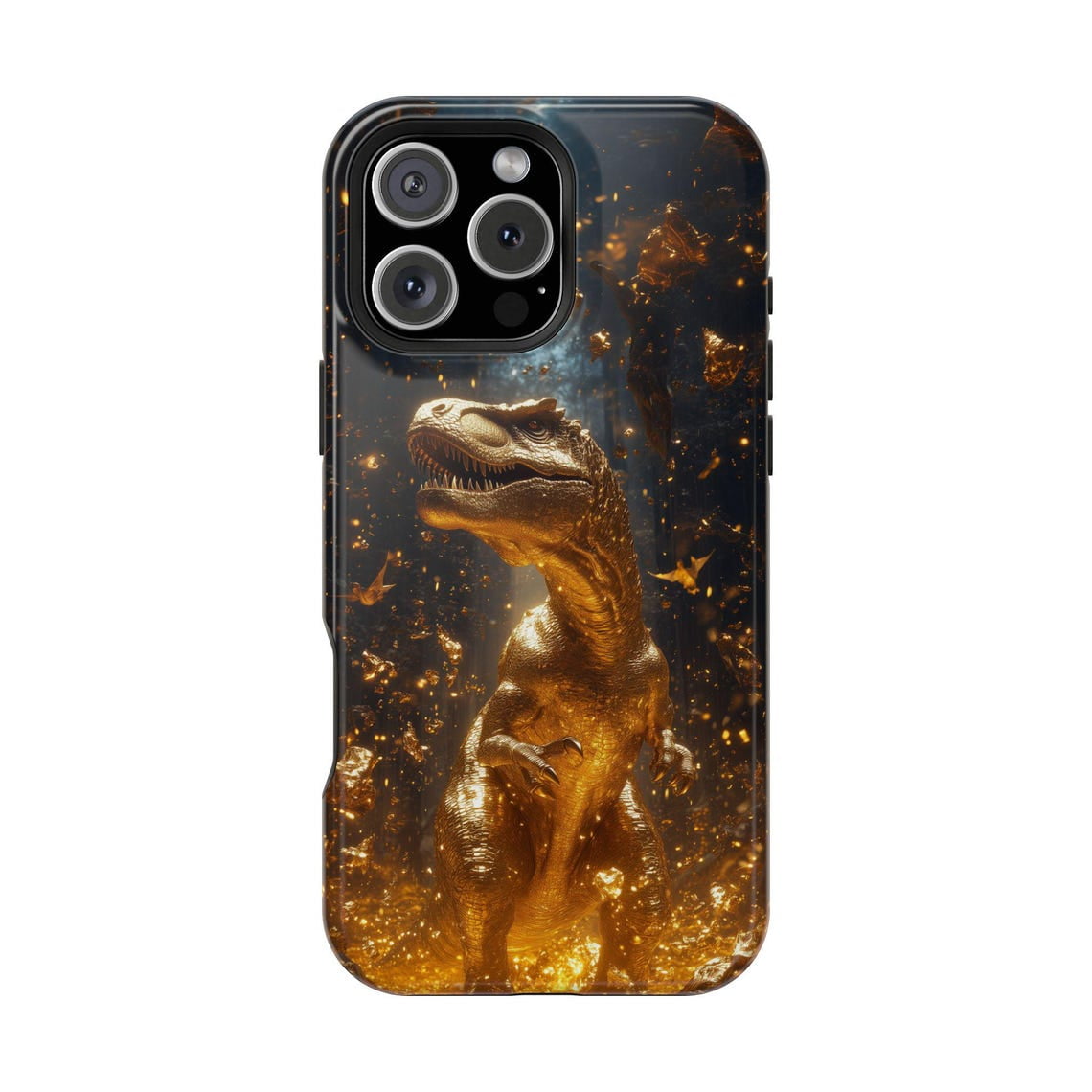 Gold Tyrannosaurus Rex Dinosaur Abstract Art Phone Case with iPhone 17 ...