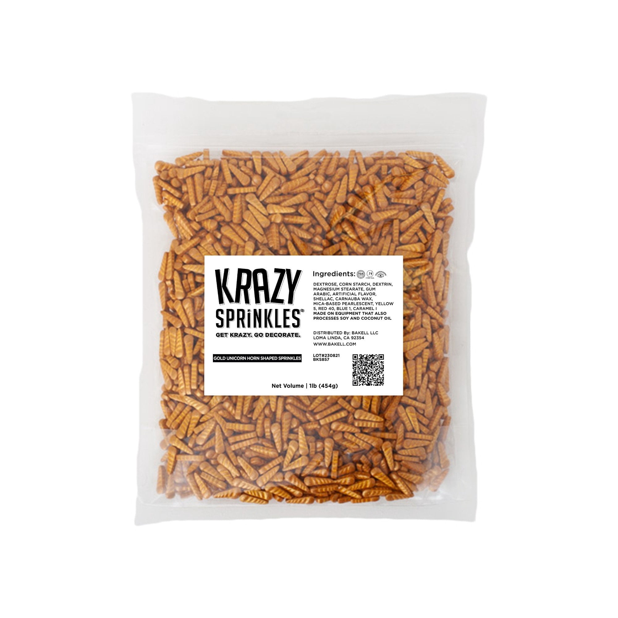 Krazy Sprinkles - Edible Gold Unicorn Horn Shapes - Bold Cake ...