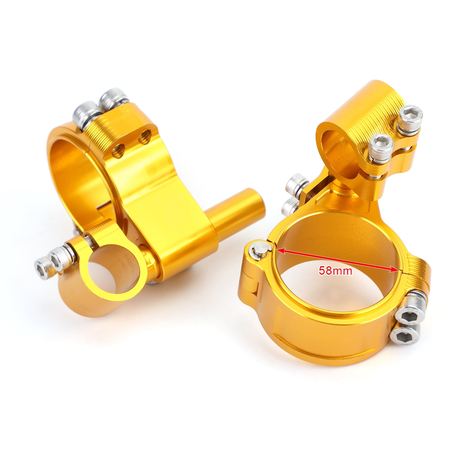 Gold Universal Adjustable Rotatable CNC Billet Clip Ons Fork Tube ...