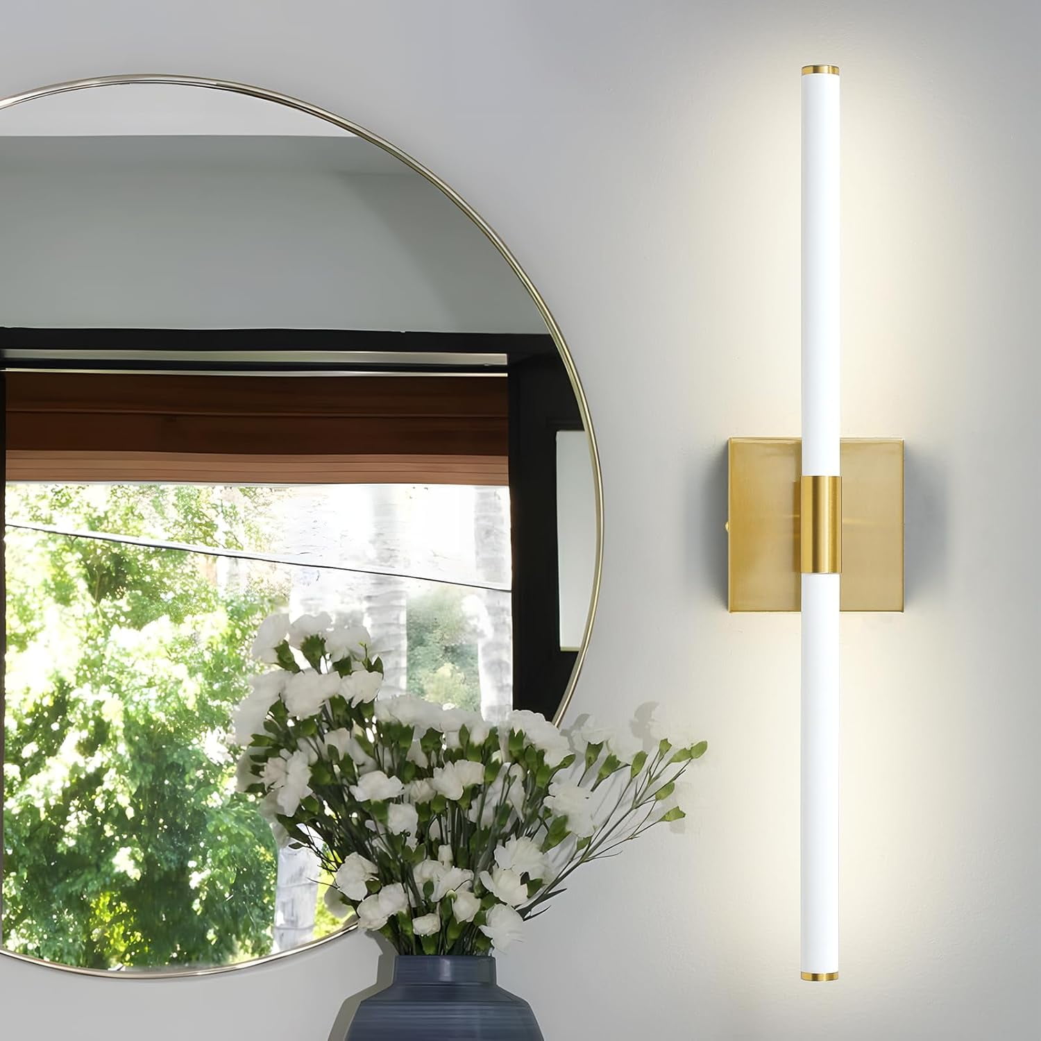 Gold Vanity Light Fixtures for Bathroom Over Mirror 24 inch LED Morden ...