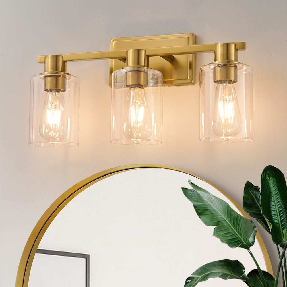 Deyidn Modern Gold Vanity Lights, 3-Light Industrial Wall Mounted ...
