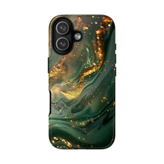 Gold Vein Abstract Art Phone Case Elegant Marble Look for iPhone 17 ...