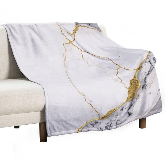 Gold Vein Marble Texture-1 Blankets Bedroom Living Room Sofa Throw ...