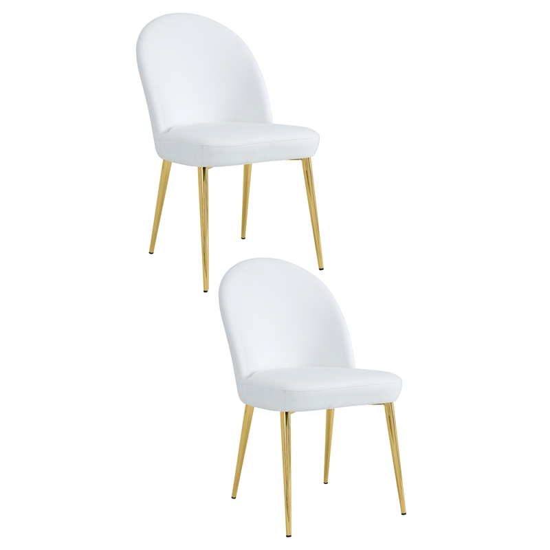 Gold Vera Chair Faux Leather White (Set of 2) - Walmart.com