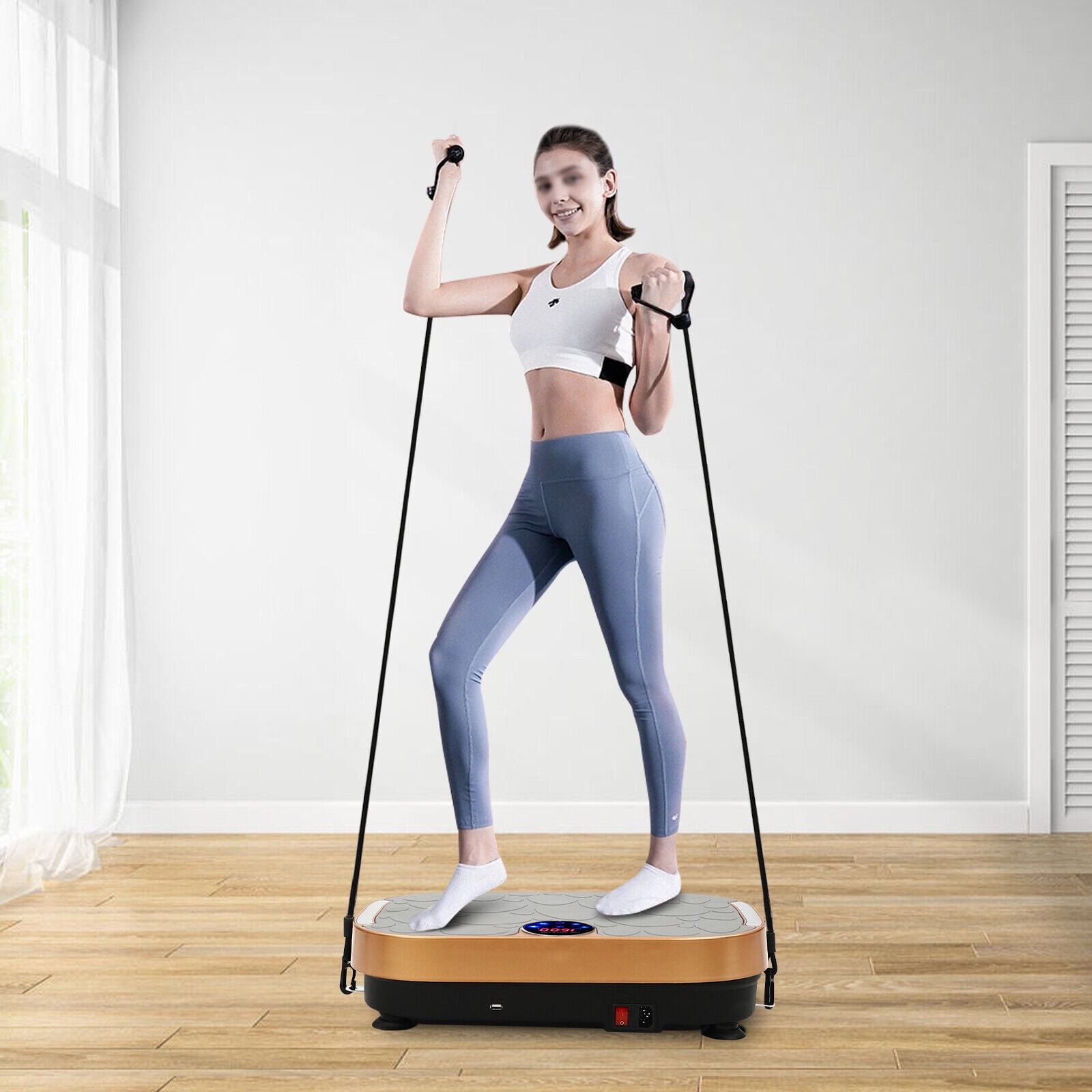 Gold Vibration Plate, Slimming Massager, Fitness Machine, Bluetooth, 99 ...