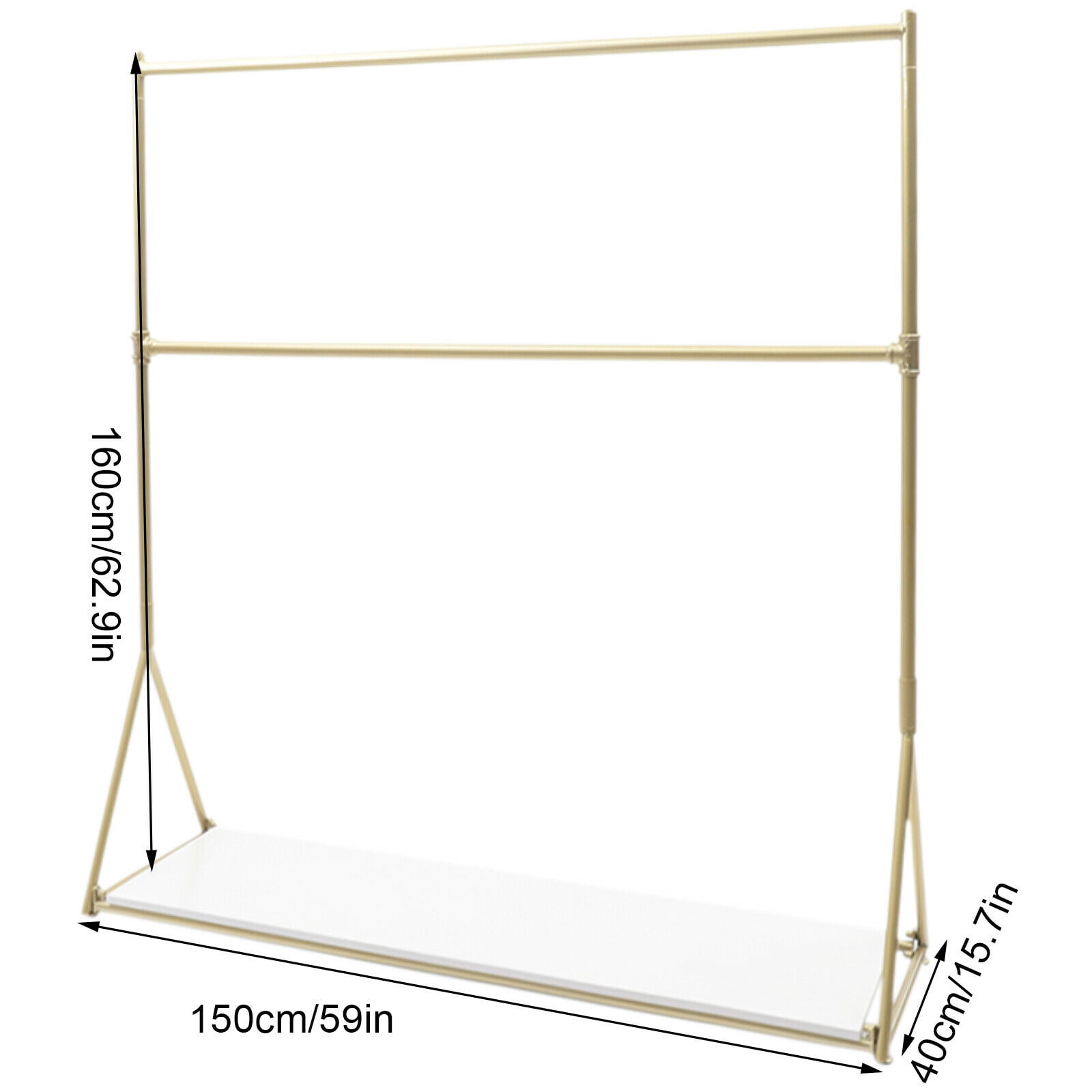 Gold Vintage Clothes Display Stand Freestanding Clothes Rail Garment ...