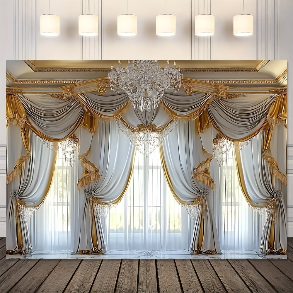 Gold Vintage Room Inside Backdrop Elegant French Castle Wall Retro ...
