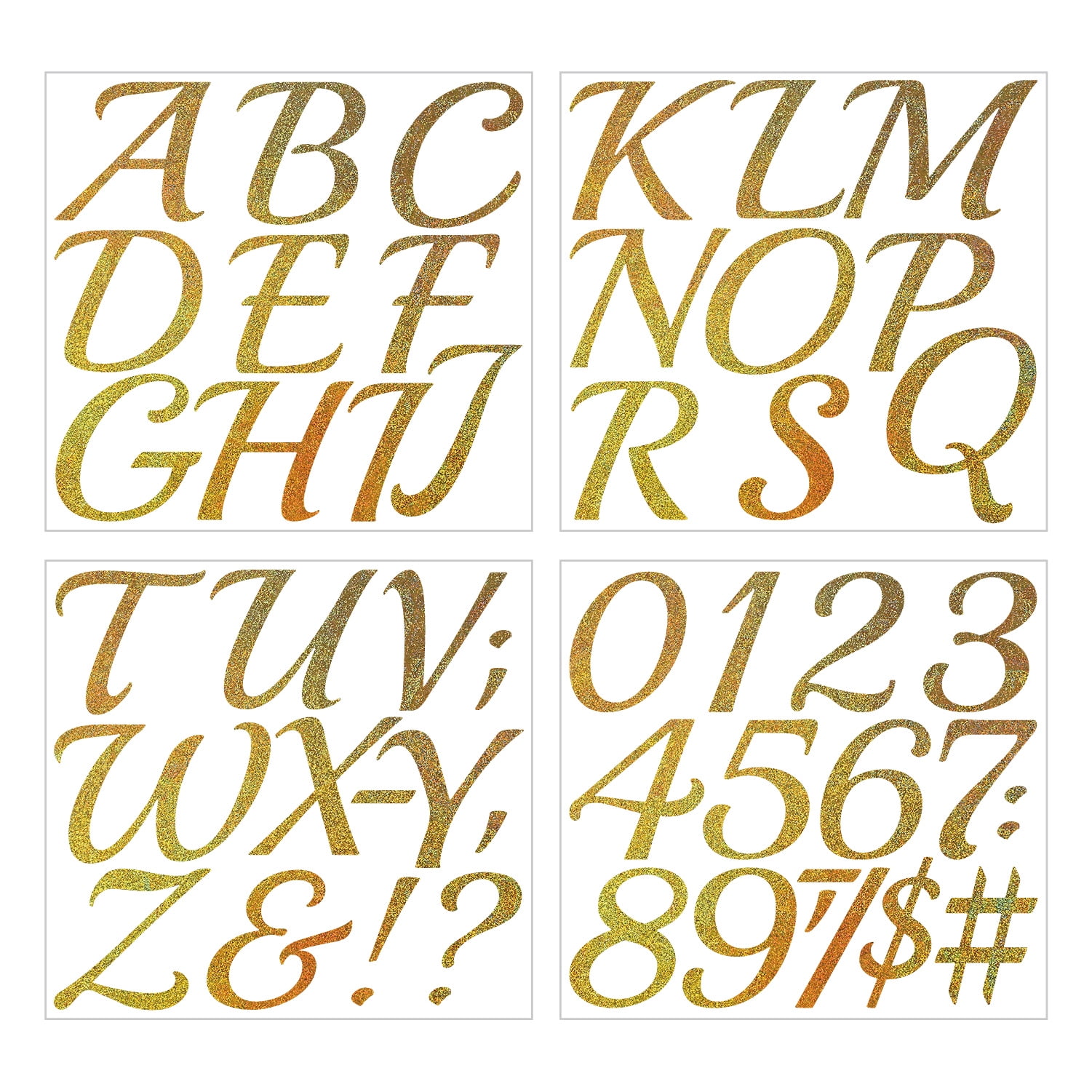 Gold Vinyl Letters 3 Inch Glitter Letter Stickers,Self-Adhesive ...