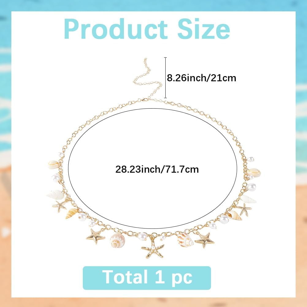 Gold Waist Chain Beach Summer Beaded Shell Belt Belly Chains Seashell ...