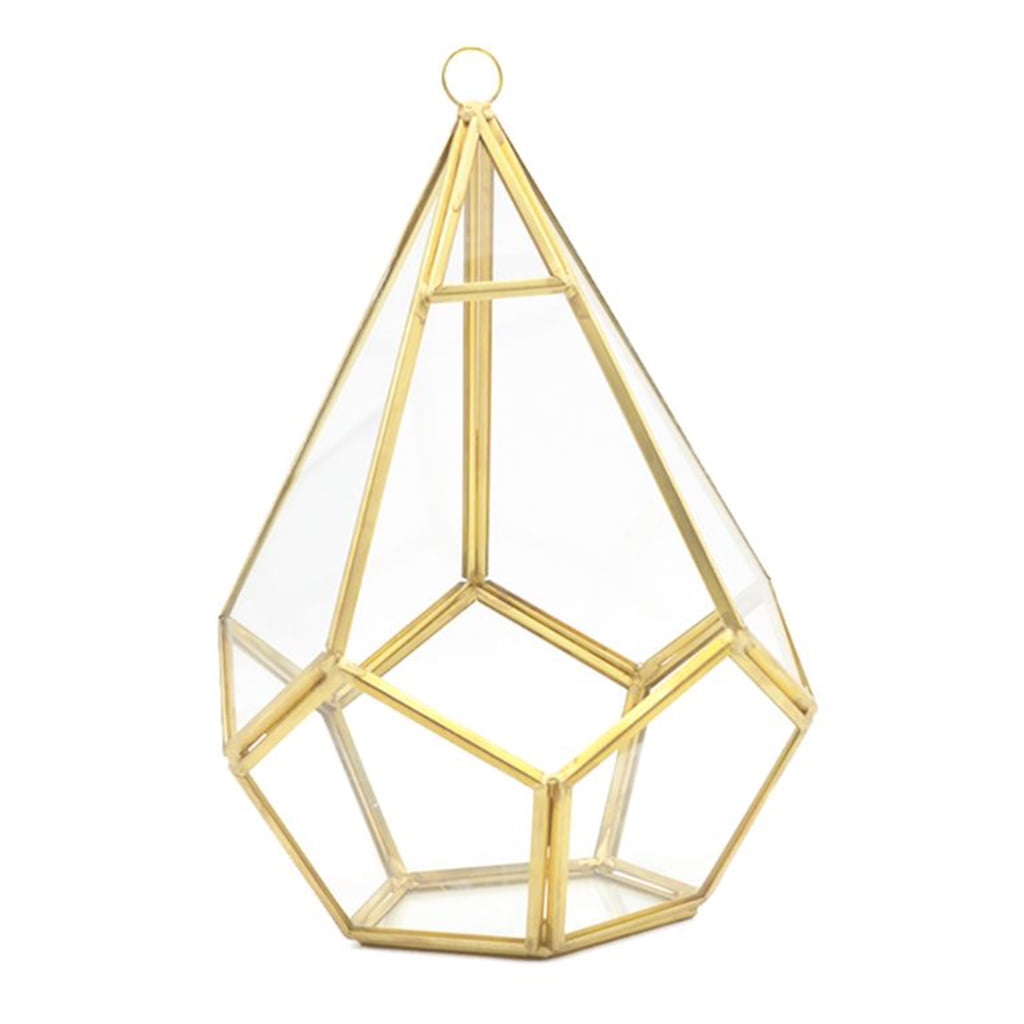 Gold Wall Geometric Terrarium Indoor Opening Polyhedron Tabletop Window ...