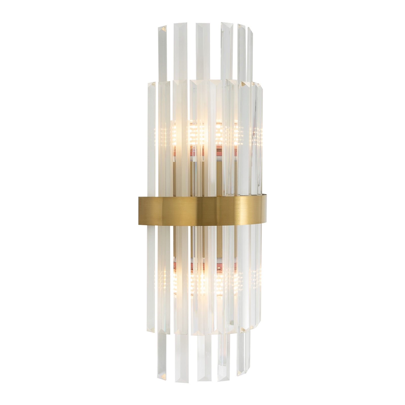 Gold Wall Light with Clear Glass Rods, Adjustable for E14 Bulbs ...