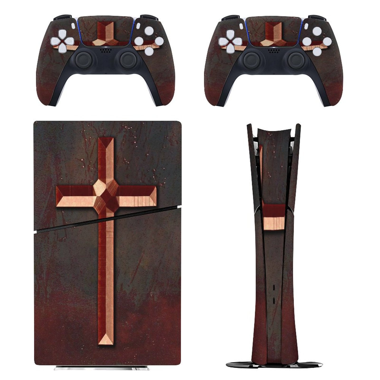 Gold, War, Cross PS5/PS5 Slim Digital Disc Skin Sticker For Console And ...