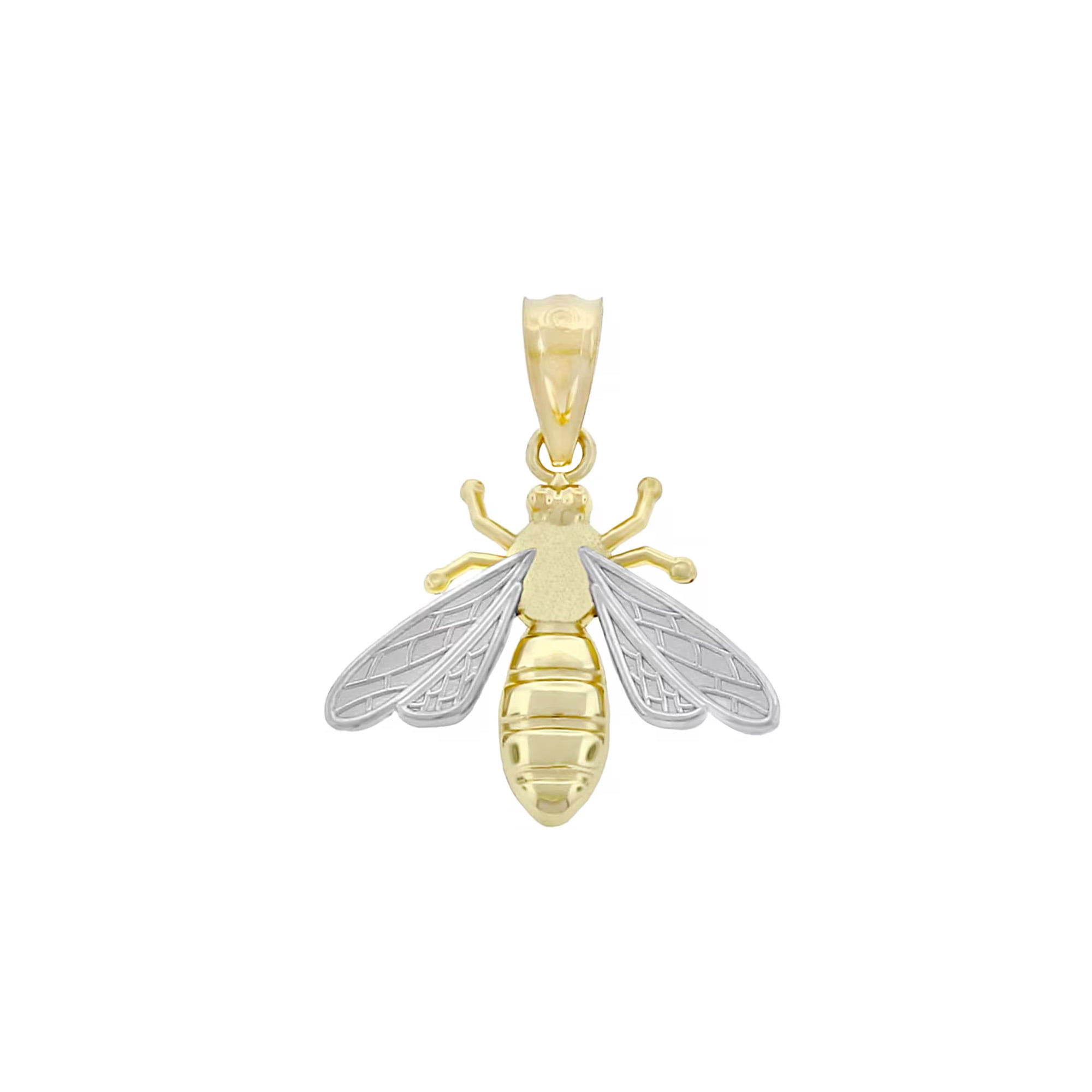 Gold Wasp Bee Charm Pendant - 10 Karat Solid Gold - Bumble Bee Jewelry ...