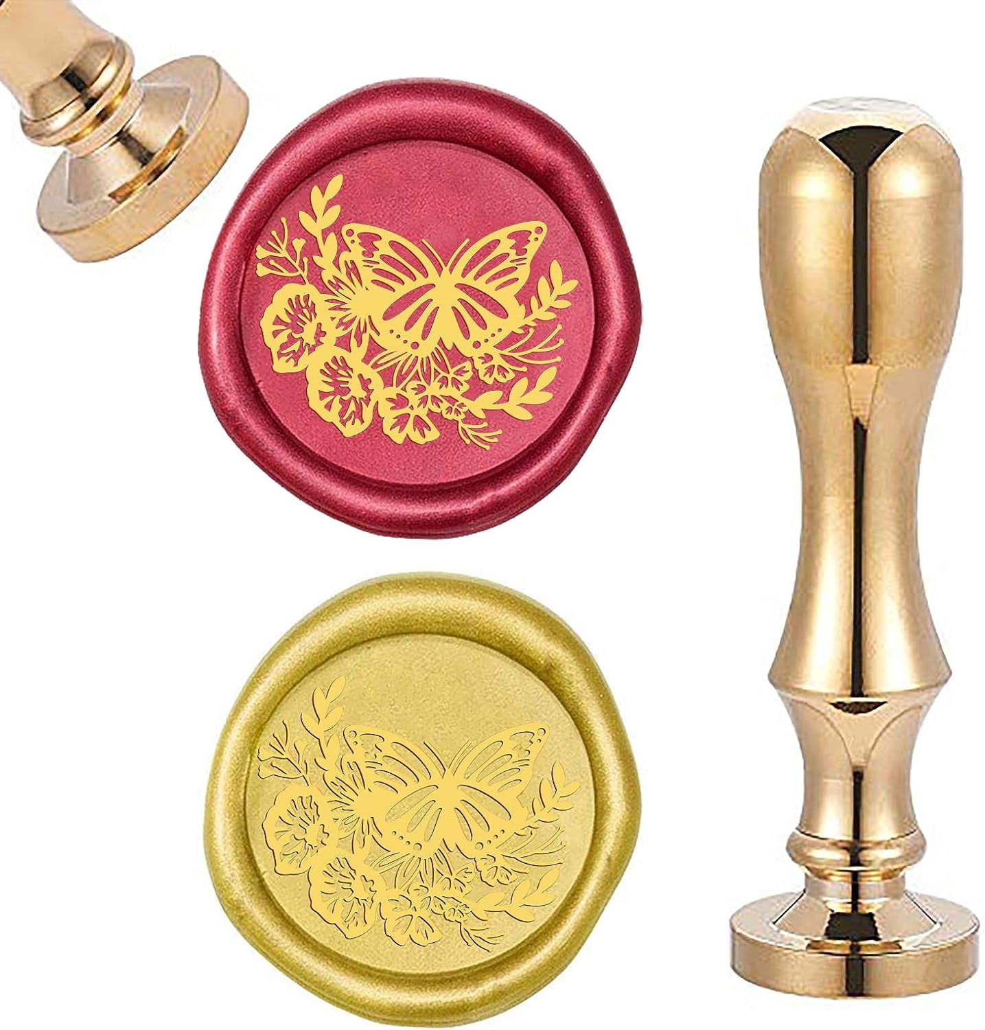 Gold Wax Seal Stamp Butterfly Flower Sealing Wax Stamp Insect Animal ...