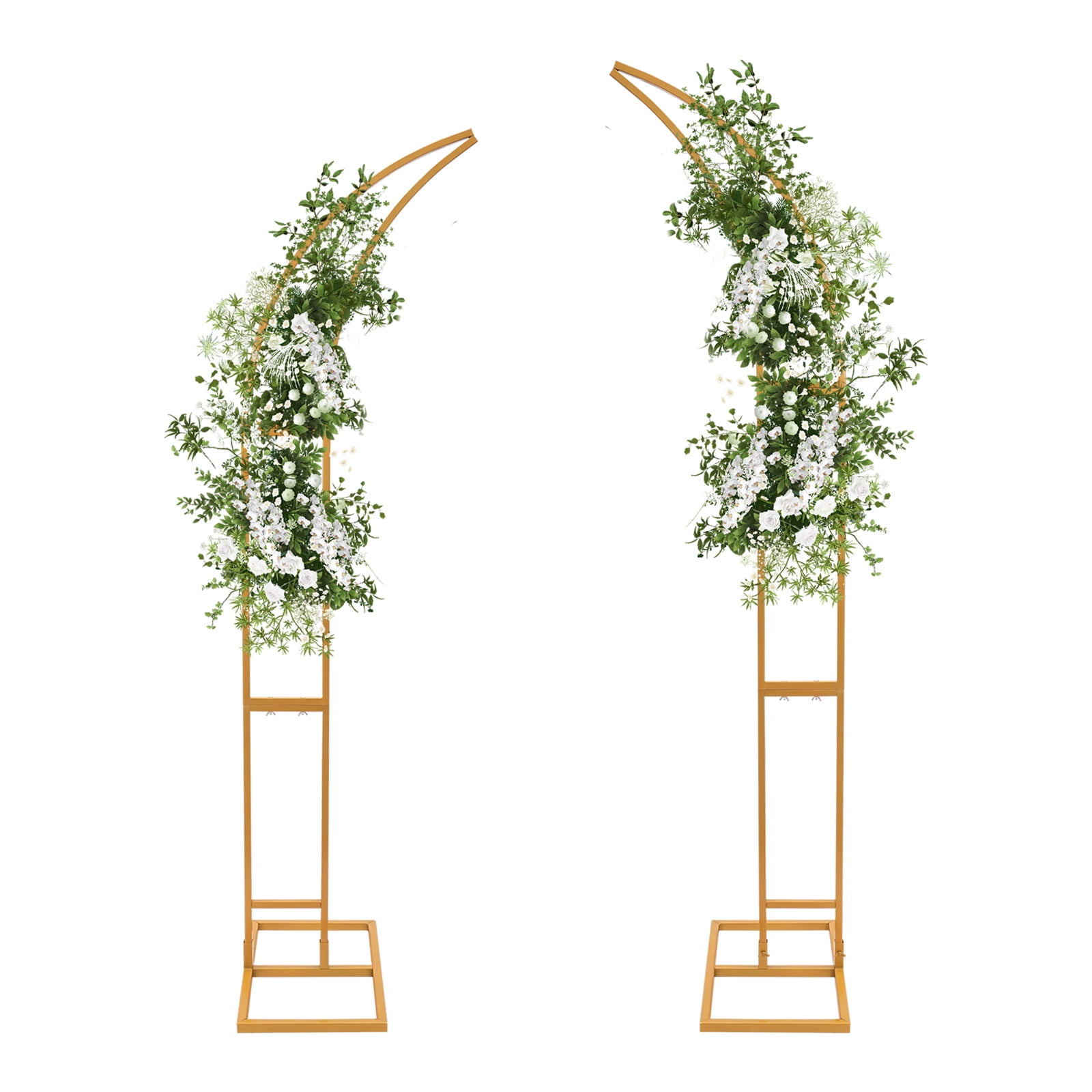 Gold Wedding Arch Frame,Half Curve Flower Arch Stand 7FT+6FT Set of 2 ...