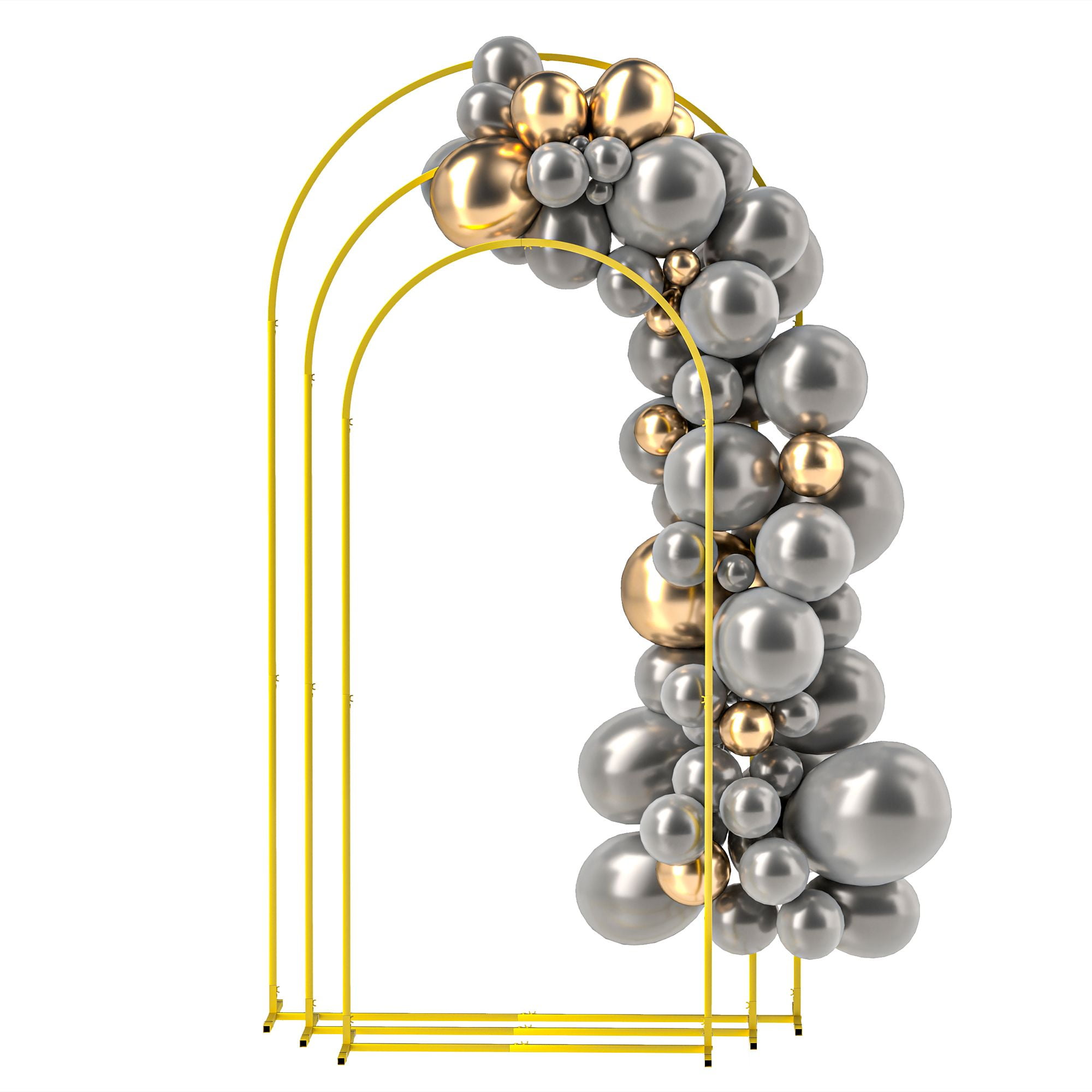 Gold Wedding Arch Stand Set of 3, 7/6.5/6 ft Tall Party Backdrop Frame ...