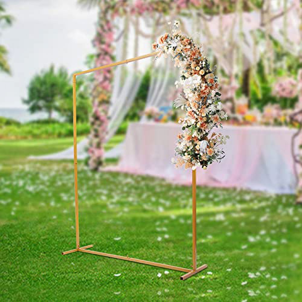Gold Wedding Arch Stand with Bases,Easy Assembly Square Garden Arch ...