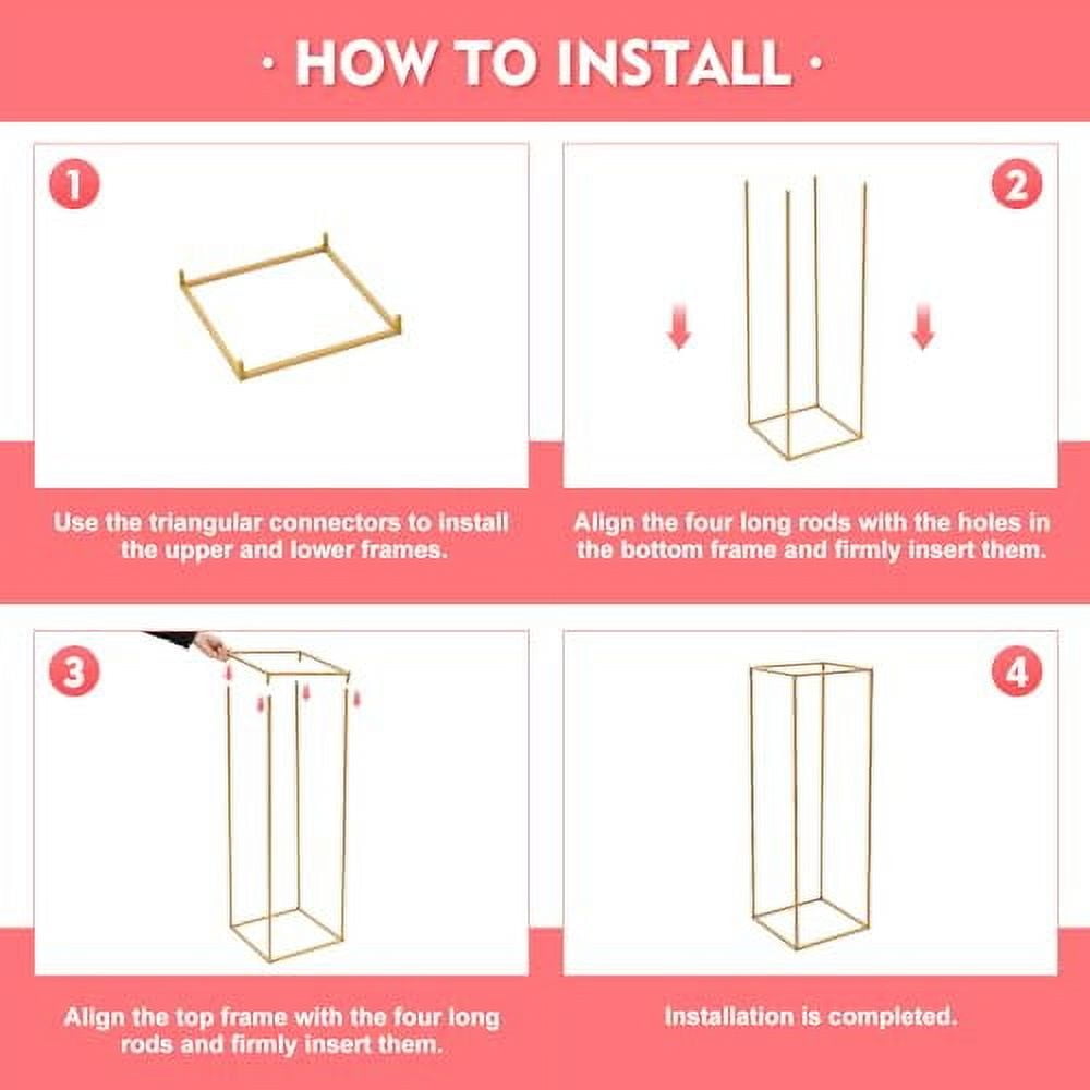 Gold Wedding Flower Stand 10Pcs 31.5inch/80cm Wedding Metal Vase Stand ...