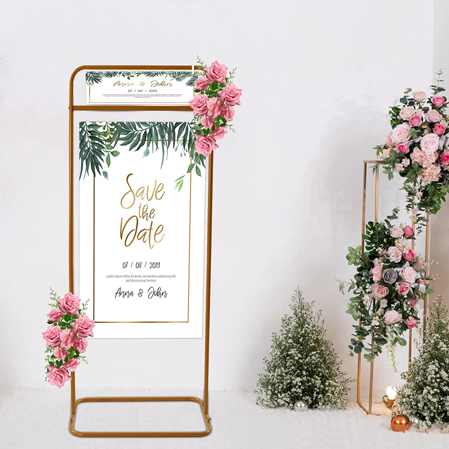 Gold Wedding Sign Stand, Gold Easel Stand for Wedding Poster, Table ...