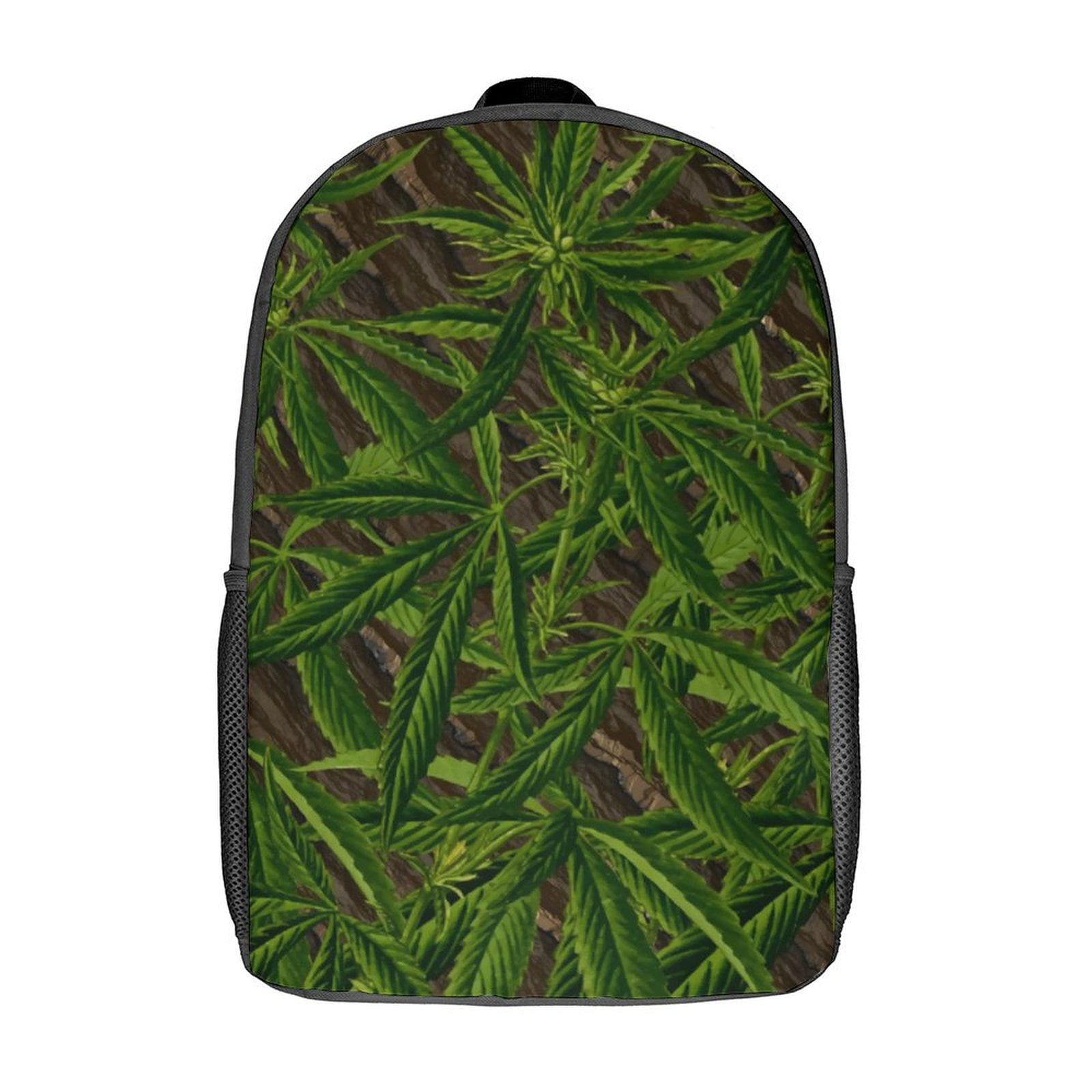 Gold Weed Backpack Leaves Print Men Polyester Daily Backpacks Soft Cool ...