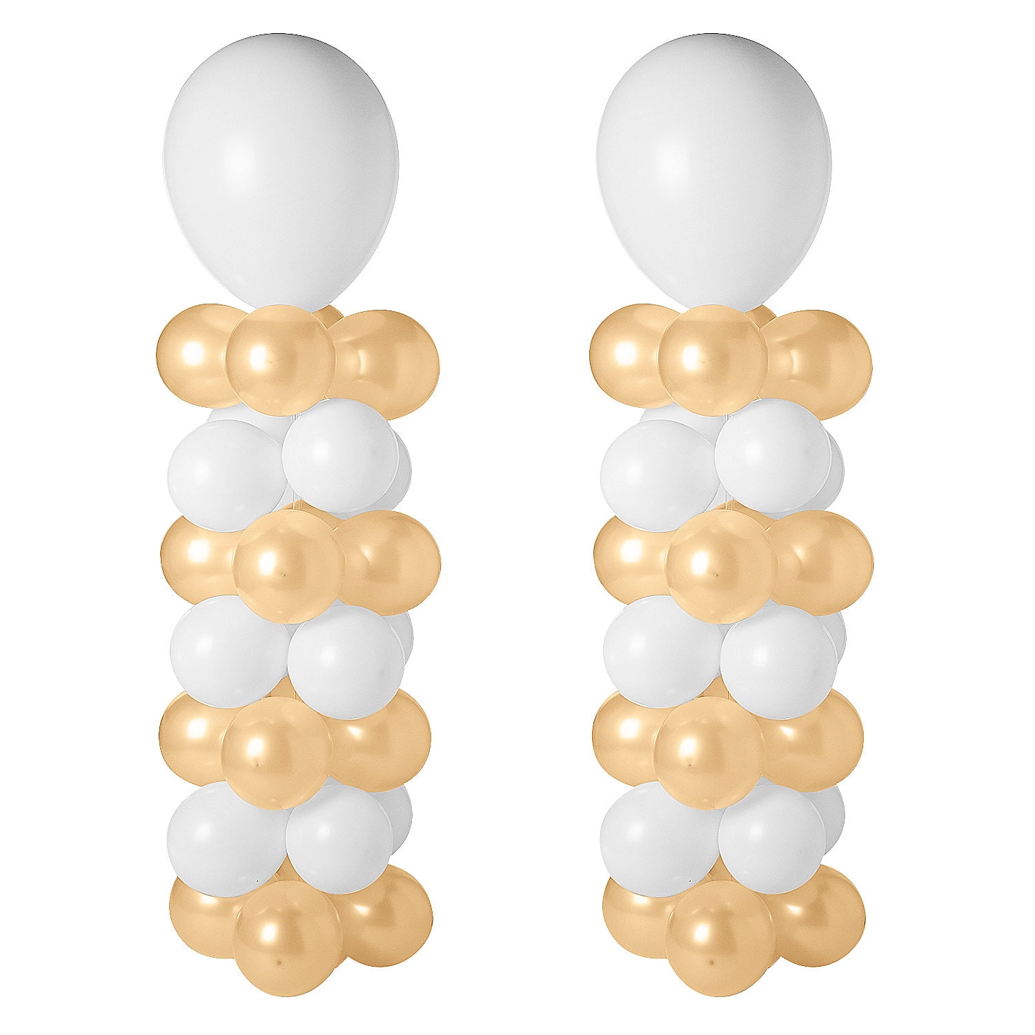 Gold & White Balloon Column Kit 131 Pieces - Walmart.com