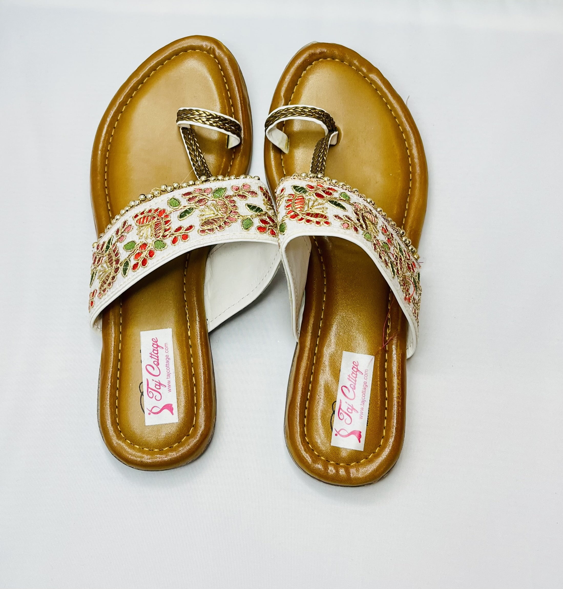 Gold & White Color Sandals - Walmart.com