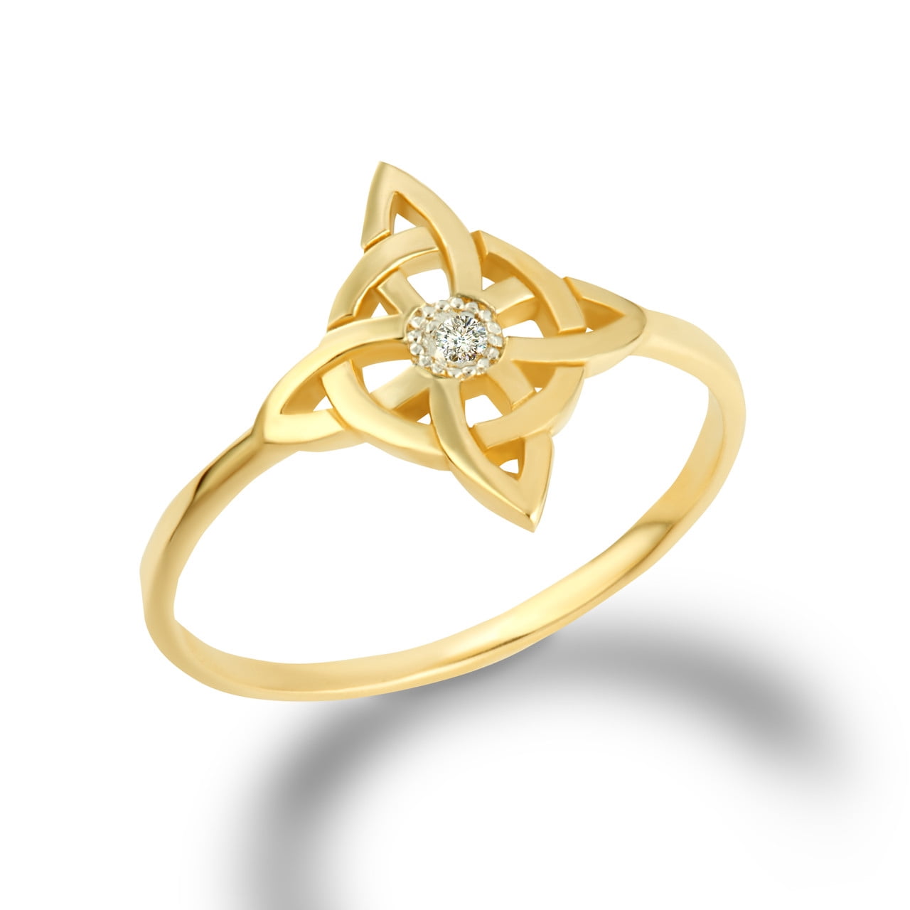 Gold Wiccan Witch Knot Pagan Cubic Zirconia Ring (10K Yellow Gold,Size ...
