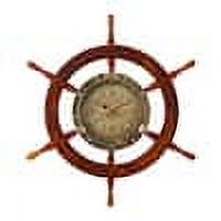 Gold Wood Ship wheel Sail Boat Analog Wall Clock - Walmart.com