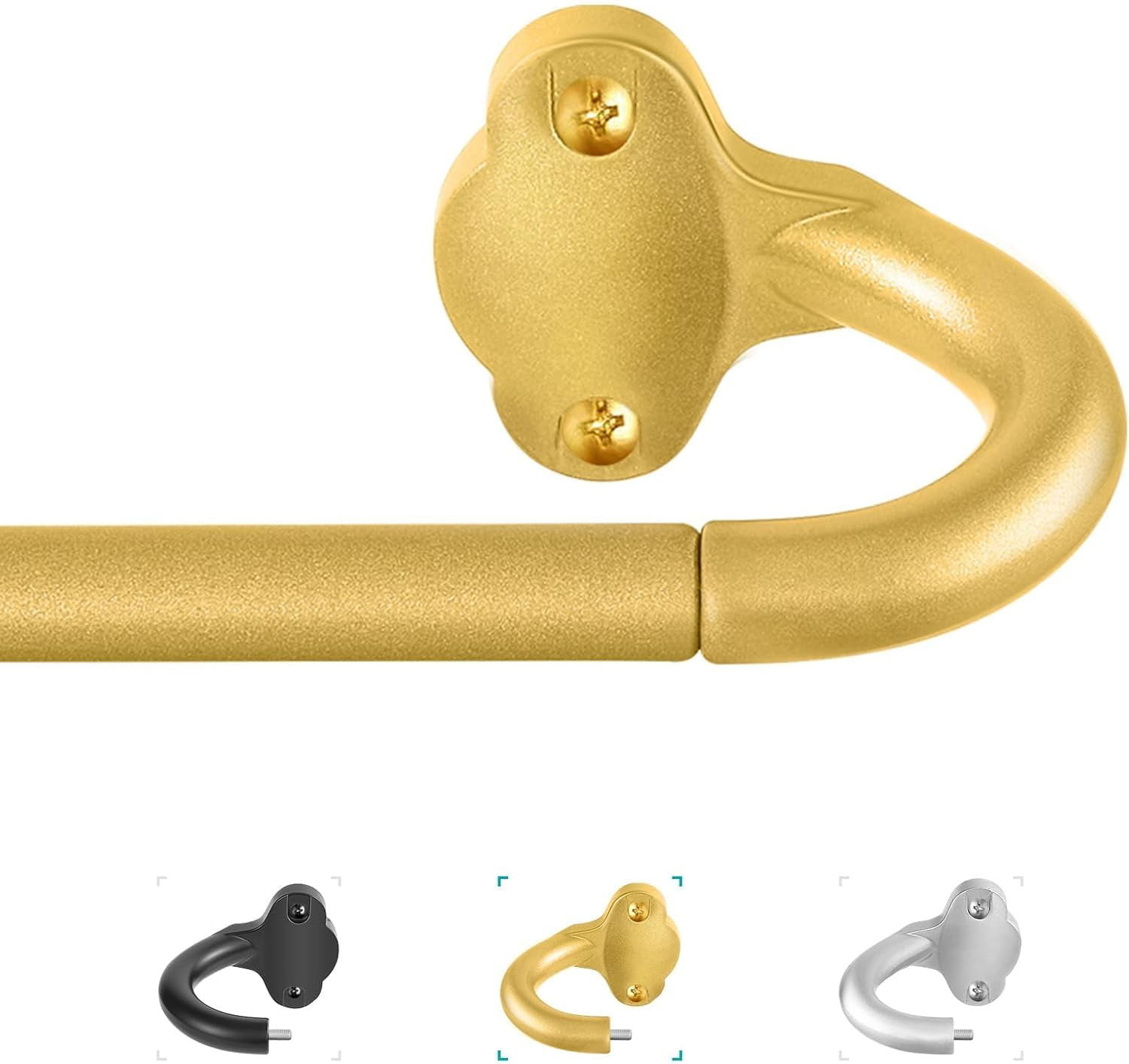 Gold Wrap Around Curtain Rods:5/8" Small Blackout Adjustable Window ...