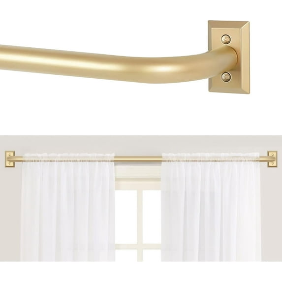 Gold Wrap Around Curtain Rods for Windows 48 to 90":out Heavy Duty ...