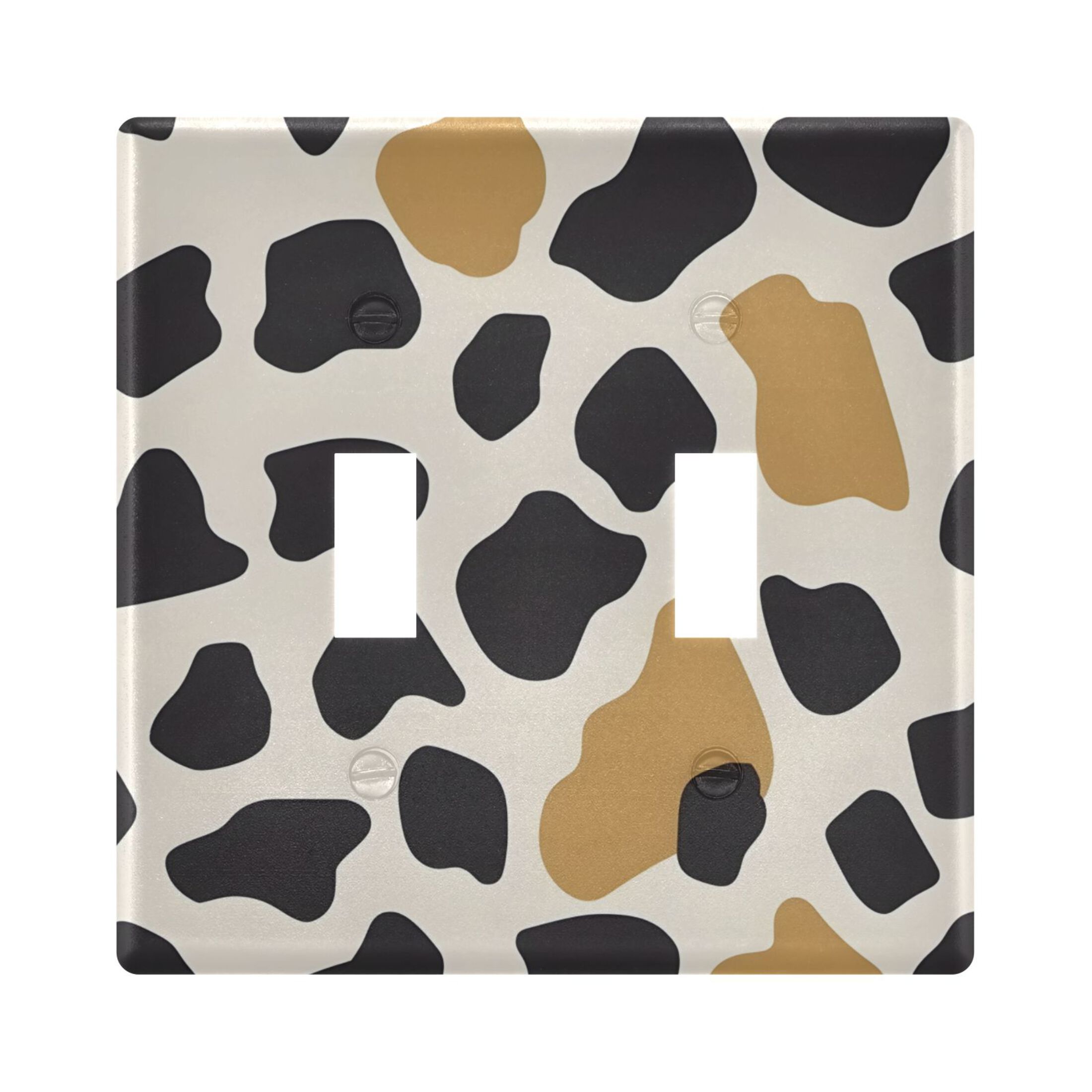 Gold and Black Cow Print Light Switch Plate Covers 2 Gang Wall Plate ...