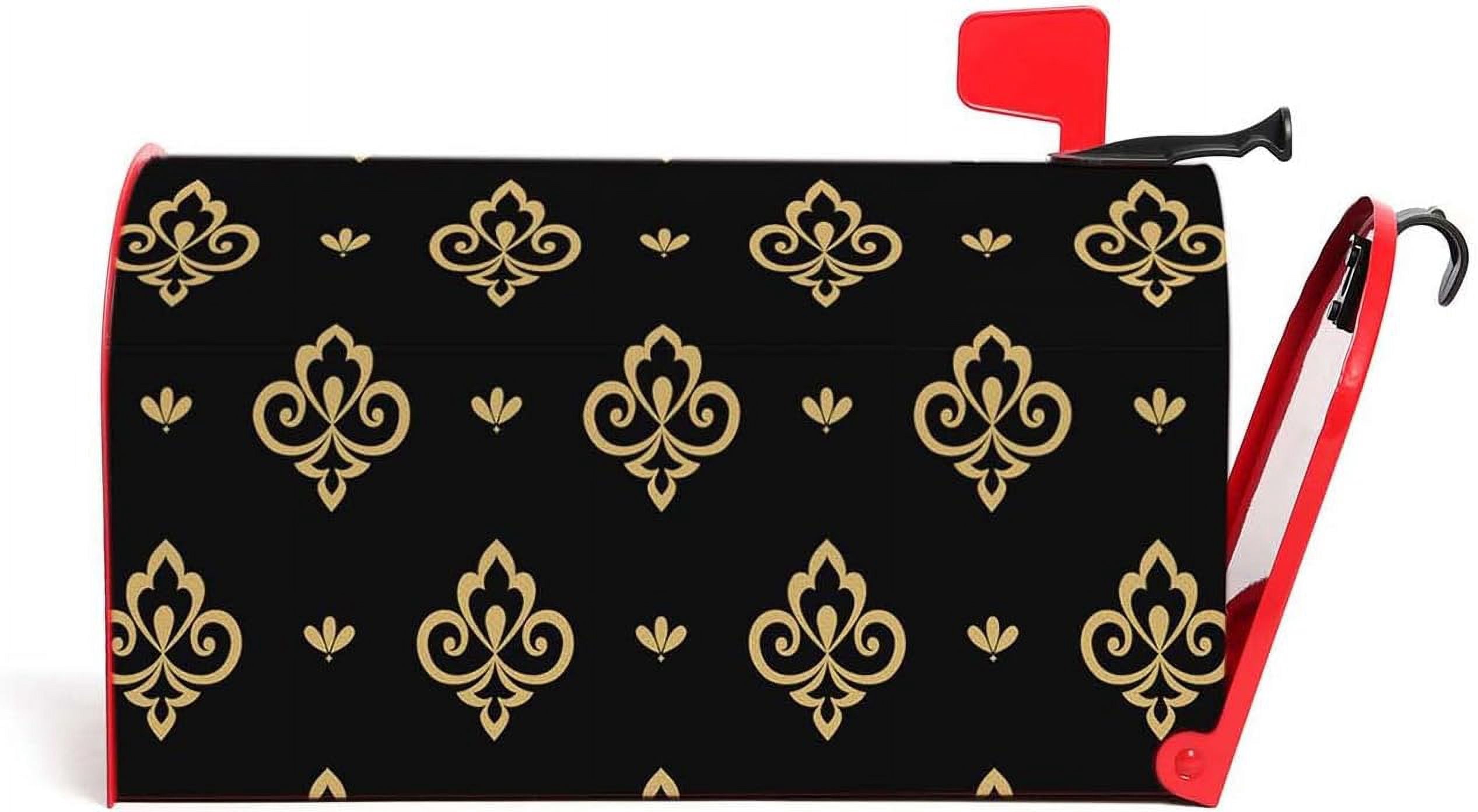 Gold and Black Floral Ornament Mail Box Cover Magnetic Anti-UV 100% ...