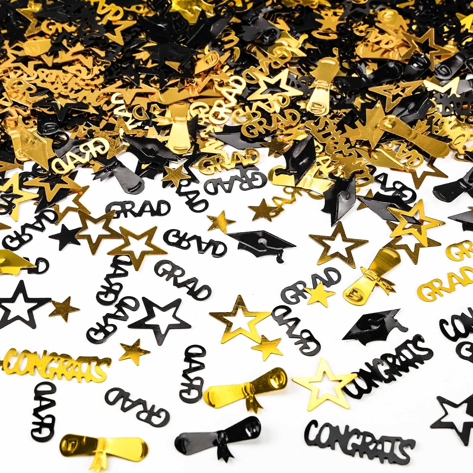Gold and Black Graduation MMF7 Confetti 2025, 1000 Pcs Grad Confetti ...
