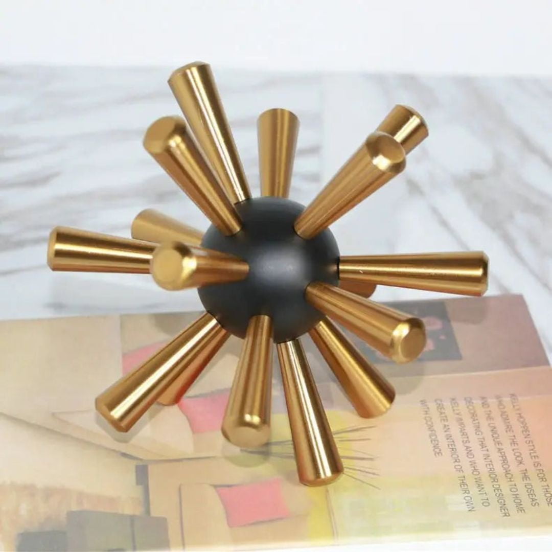 Gold and Black Starburst-Decor - Elegant Mid-Century Accent for Home ...