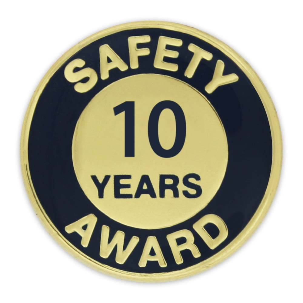 Gold and Navy 10 Year Safety Award Enamel Lapel Pin - Walmart.com