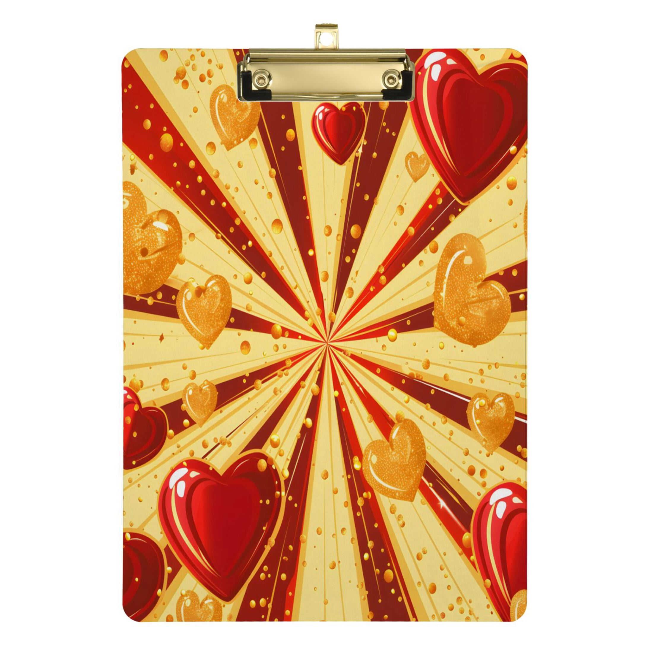 Gold and Red Hearts Acrylic Clipboards A4 Standard Letter Size ...
