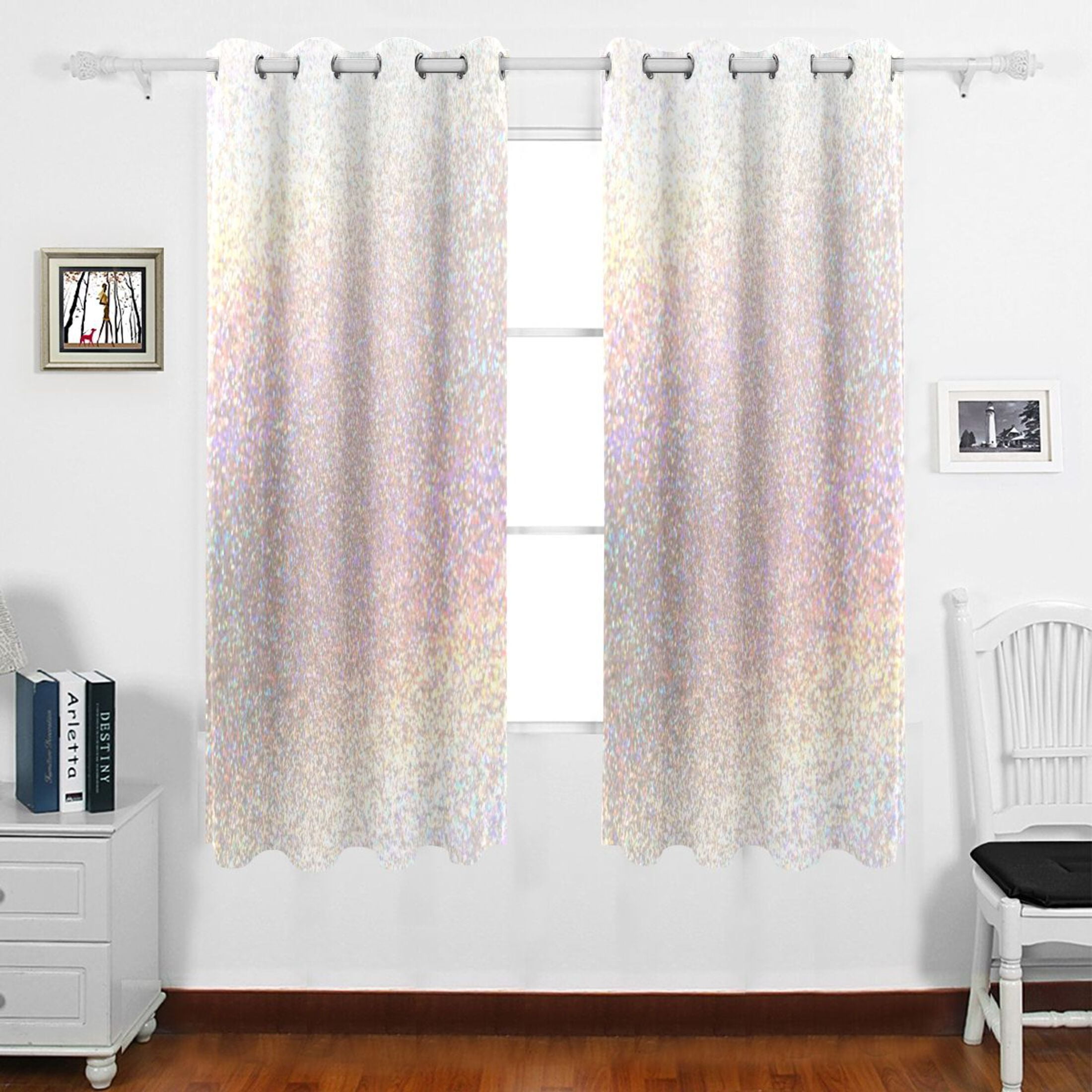 Gold and Shiny Grommet Blackout Curtains Thermal Insulated Window ...