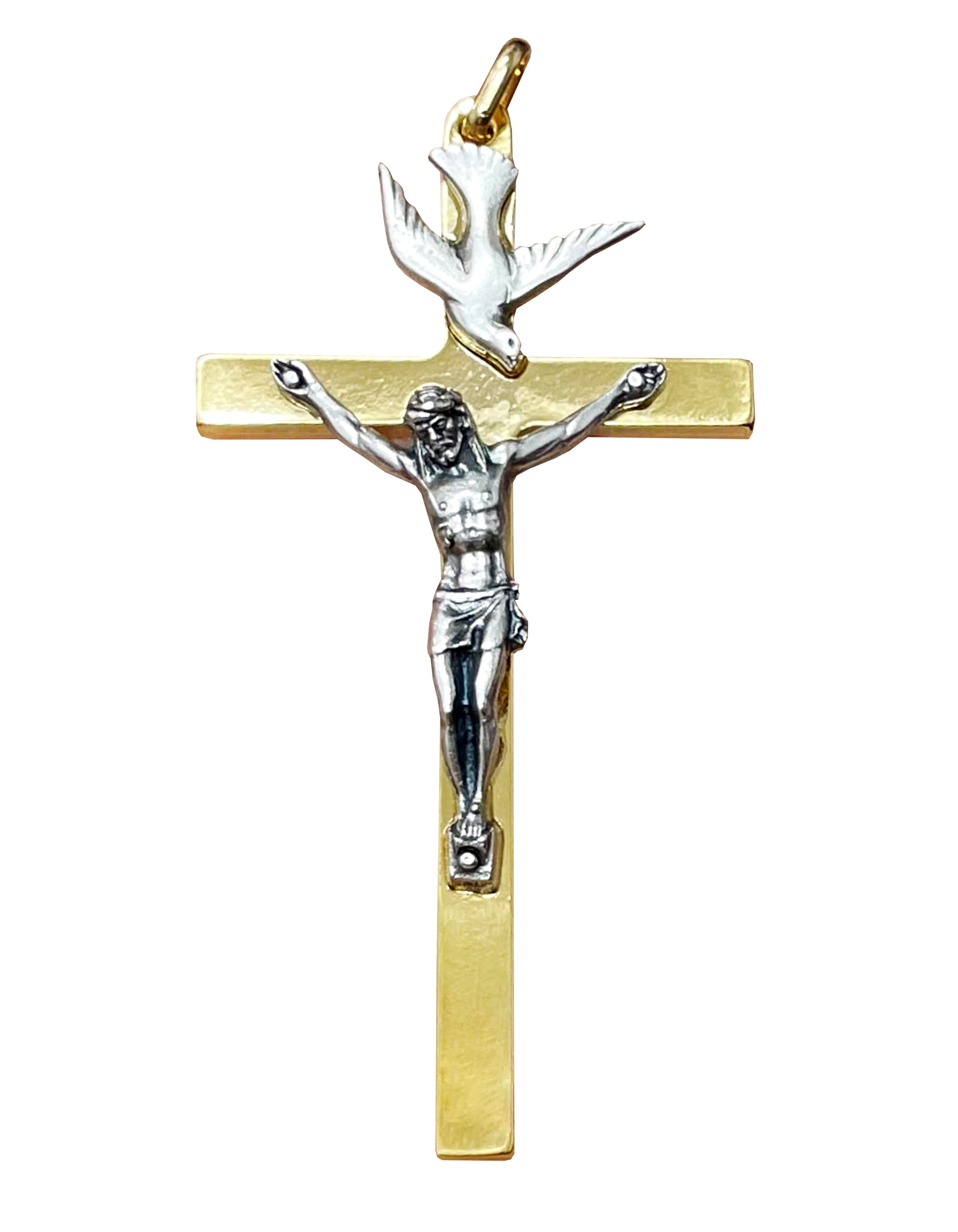 Gold and Silver Holy Spirit Crucifix 3.5" - Walmart.com