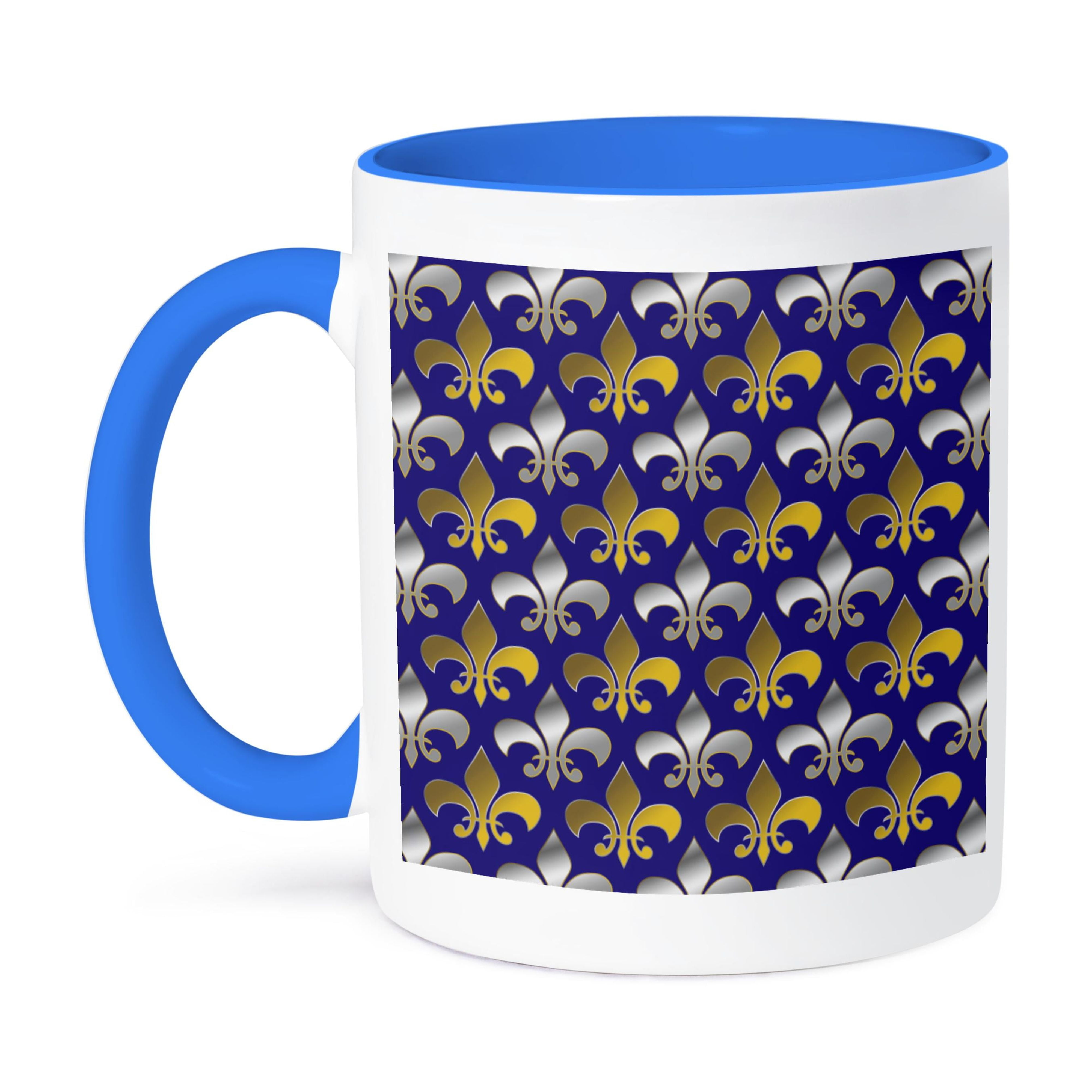 3dRose, Gold and silver colored fleur de lis pattern royal purple ...